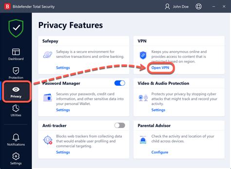 bitdefender vpn for windows connection settings subscriptions