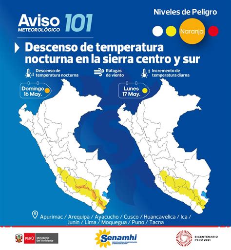 Senamhi On Twitter Aviso Del 16 Al 17 De Mayo Se Registrará El