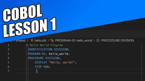 cobol lesson 1 introduction youtube