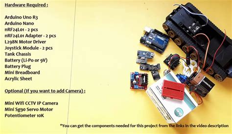arduino remote controlled tank with wifi camera nrf24l