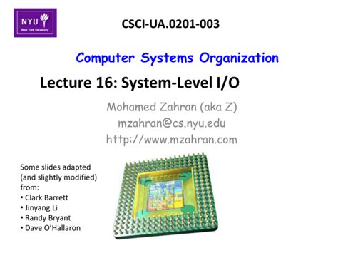 system level i o nyu computer science