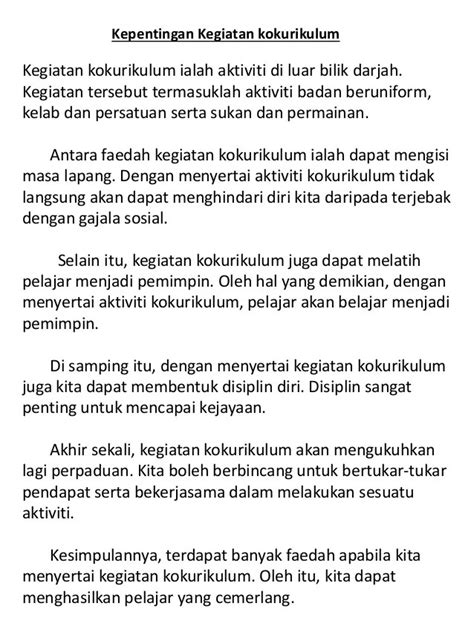 Contoh Karangan Bahasa Melayu Tahun 5 At My