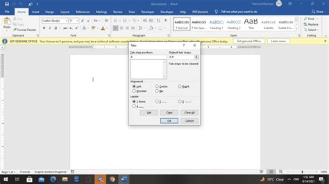 how to align text left and right on the same line in microsoft word