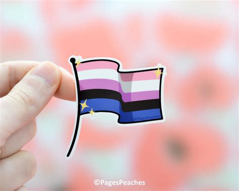 Large Gender Fluid Pride Flag Sticker Pages Peaches