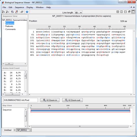 explore a protein sequence using the sequence viewer app matlab