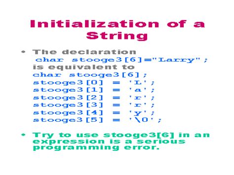 initialization of a string