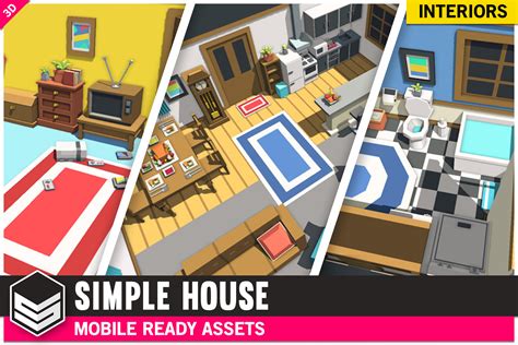 simple house interiors cartoon assets free download