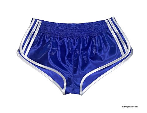 Short Shorts 2 0 M Nylon Satin Shiny Runner Shorts Blue Royal Etsy