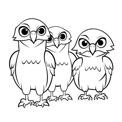 3 貓頭鷹字符著色頁輪廓素描 向量 獵鷹繪圖 獵鷹大綱 獵鷹素描向量圖案素材免費下載，png，eps和ai素材下載 Pngtree