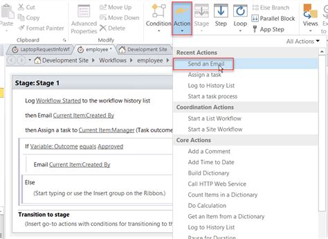 sharepoint designer workflow create laptop request approval workflow