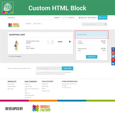 custom html block prestashop addons
