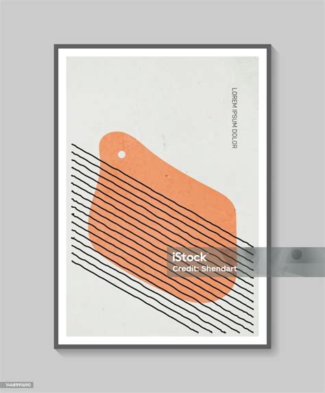 Geometris Trendi Estetika Abstrak Minimalis Tangan Digambar Poster