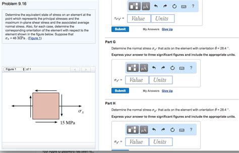 Solved Problem 9 19 Determine The Equivalent State Of Stress