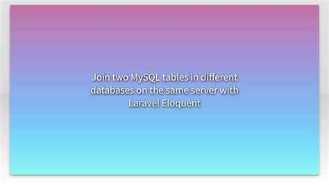 join two mysql tables in different databases on the same server with