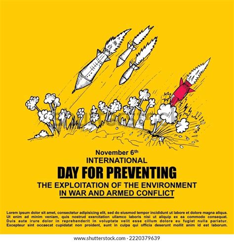 International Day Preventing Exploitation Environment War Stock Vector