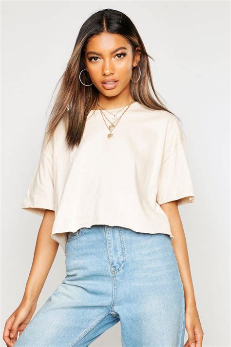 Crop Boxy Oversized T Shirt Boohoo Outfit Goals Oversized Cropped