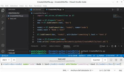 create an xml file in python geekole