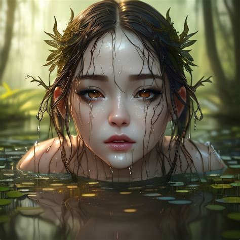 生成されたai 池の少女 超リアルな描画 Pixabayの無料画像