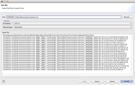 extracting metadata from a flat file