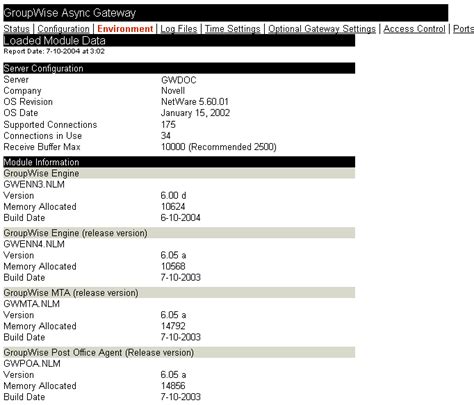 novell documentation groupwise 6 5 using the async gateway web console