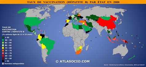 Carte Du Monde Taux De Vaccination Hépatite B Par État