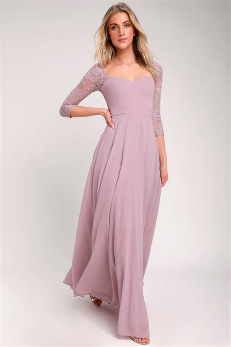 Lovely Dusty Lavender Dress Lace Maxi Dress Lace Dress Lulus