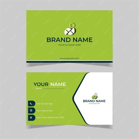Elegante Plantilla De Diseño De Tarjeta De Visita Verde Y Blanco