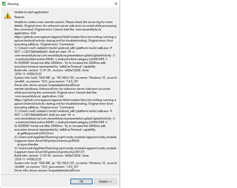 unable to create a new remote session please check the