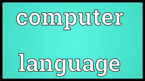 computer language meaning youtube