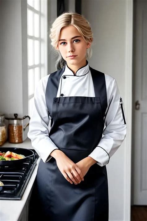 Australians Girl 16yo Chef Uniform Blond Hair Openart