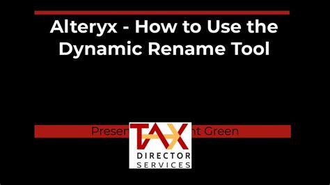 alteryx how to use the dynamic rename tool youtube