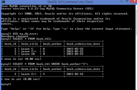 inserting and selecing data beginners guide to mysql and mariadb