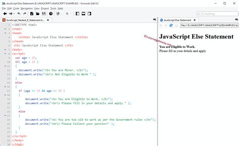 javascript nested if statements