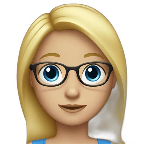A Russian Girl With Blue Eyes Rose Glasses And Blond Hair Ai Emoji