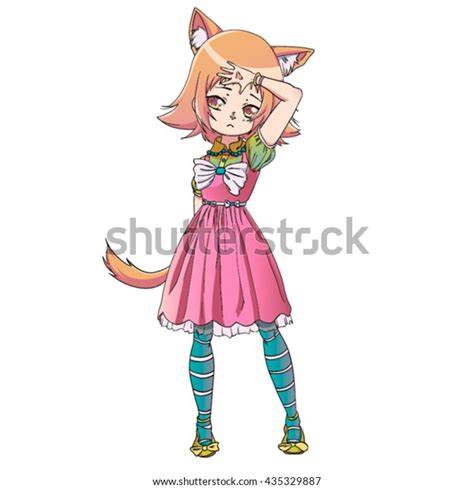 Cartoon Girl Cat Ears Stock Vector Royalty Free 435329887 Shutterstock