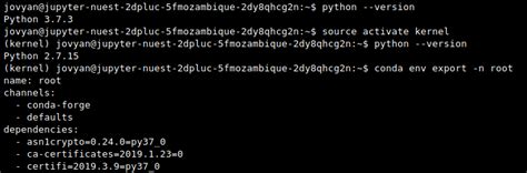 creating environment yml for python 2 via binder repo
