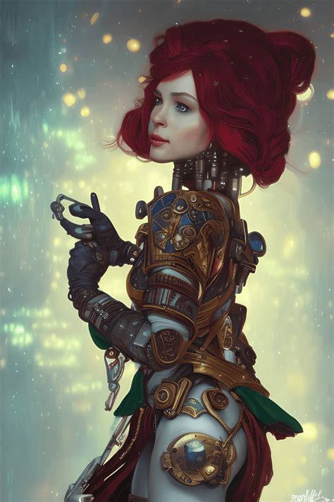 Hermoso Retrato De Elfo Navideño Warhammer 40000 Cyberpunk Artstation