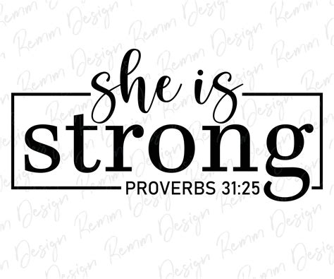 She Is Strong Svg Proverbs 31 25 Svg Bible Verse Svg Etsy