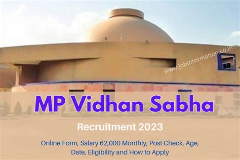 Mp Vidhan Sabha Recruitment 2023 Online Form Salary 62 000 Monthly