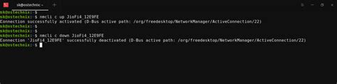connect and disconnect wifi from commandline in linux