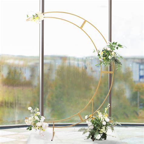 7 5ft Gold Metal Crescent Moon Wedding Arch Stand Curved Flower