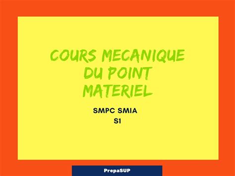 cours physique smp s1 mecanique pdf