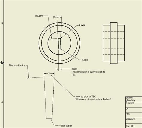 theoretical sharp corner dimension placement autodesk inventor