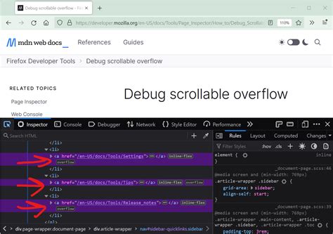 debug unwanted scrollbars