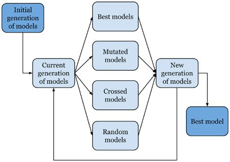 diagram showing the scheme of the genetic algorithm used in gadma