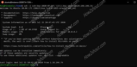 how to access oracle cloud instance via ssh linux shout