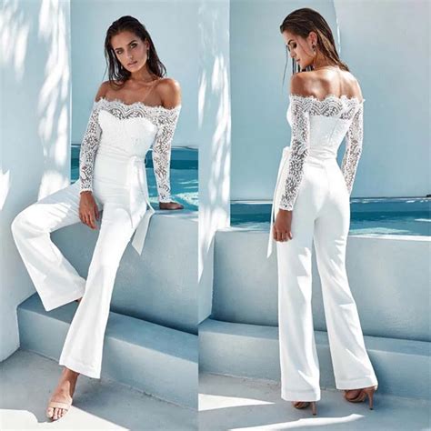 2018 Sexy Lace Stitching Strapless Jumpsuit Tight Playsuit Women