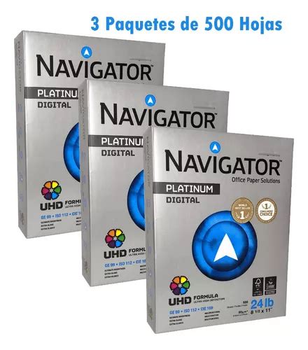 Papel Carta Bond 90g Navigator Platinum 1500 Hojas Extra Bla Envío Gratis