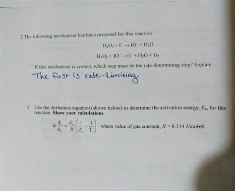solved part iv decompose 3 h2o2 solution with 0 5 m ki