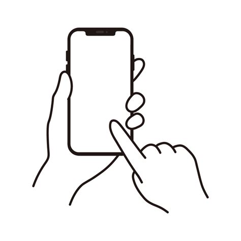 スマートフォンを操作する手のイラスト 手のスケッチ 手イラスト フリー素材 イラスト